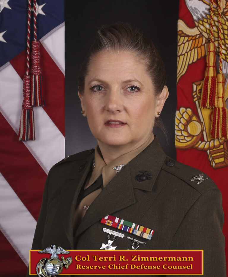 Colonel Terri Zimmermann now Reserve Chief Defense Counsel of the ...